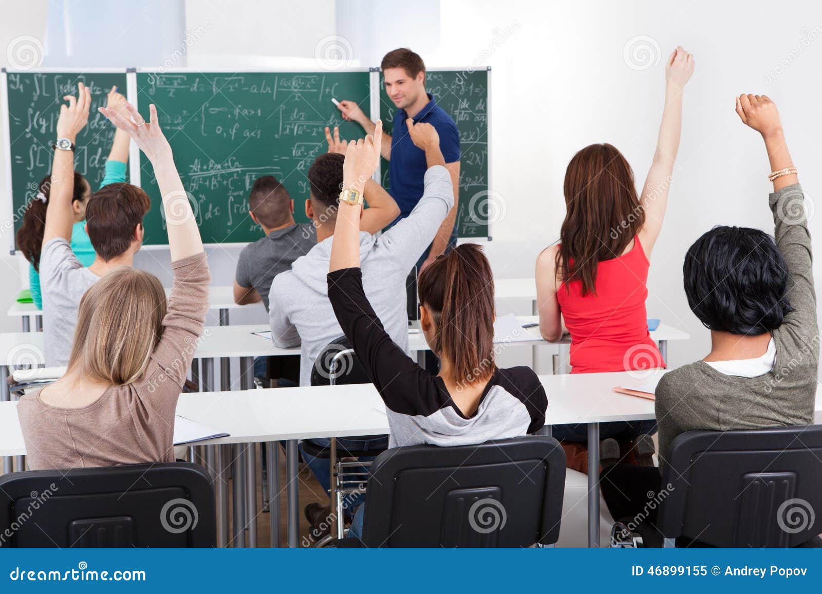Students Answering Teacher in Mathematics Class Stock Image - Image of ...