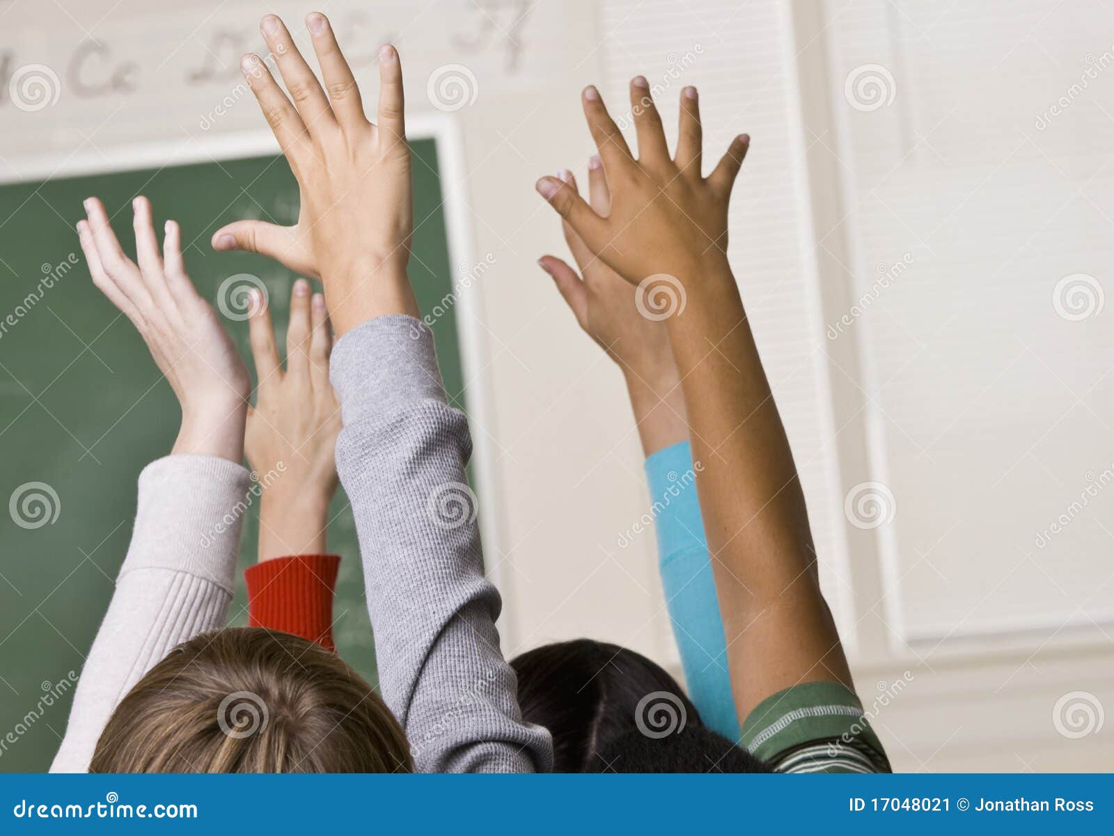 Students Answering Teacher Question Stock Image - Image of girl, eager ...