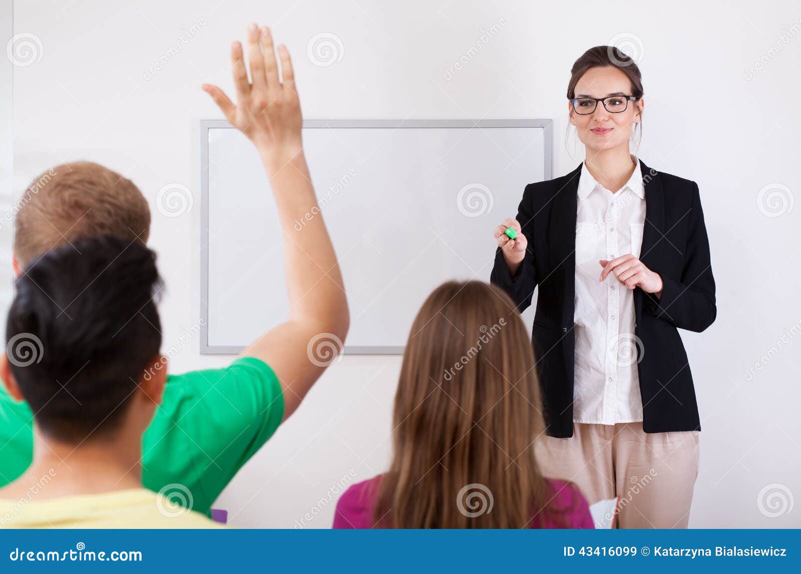 Students Answering Teacher Question Stock Image - Image of pupil ...