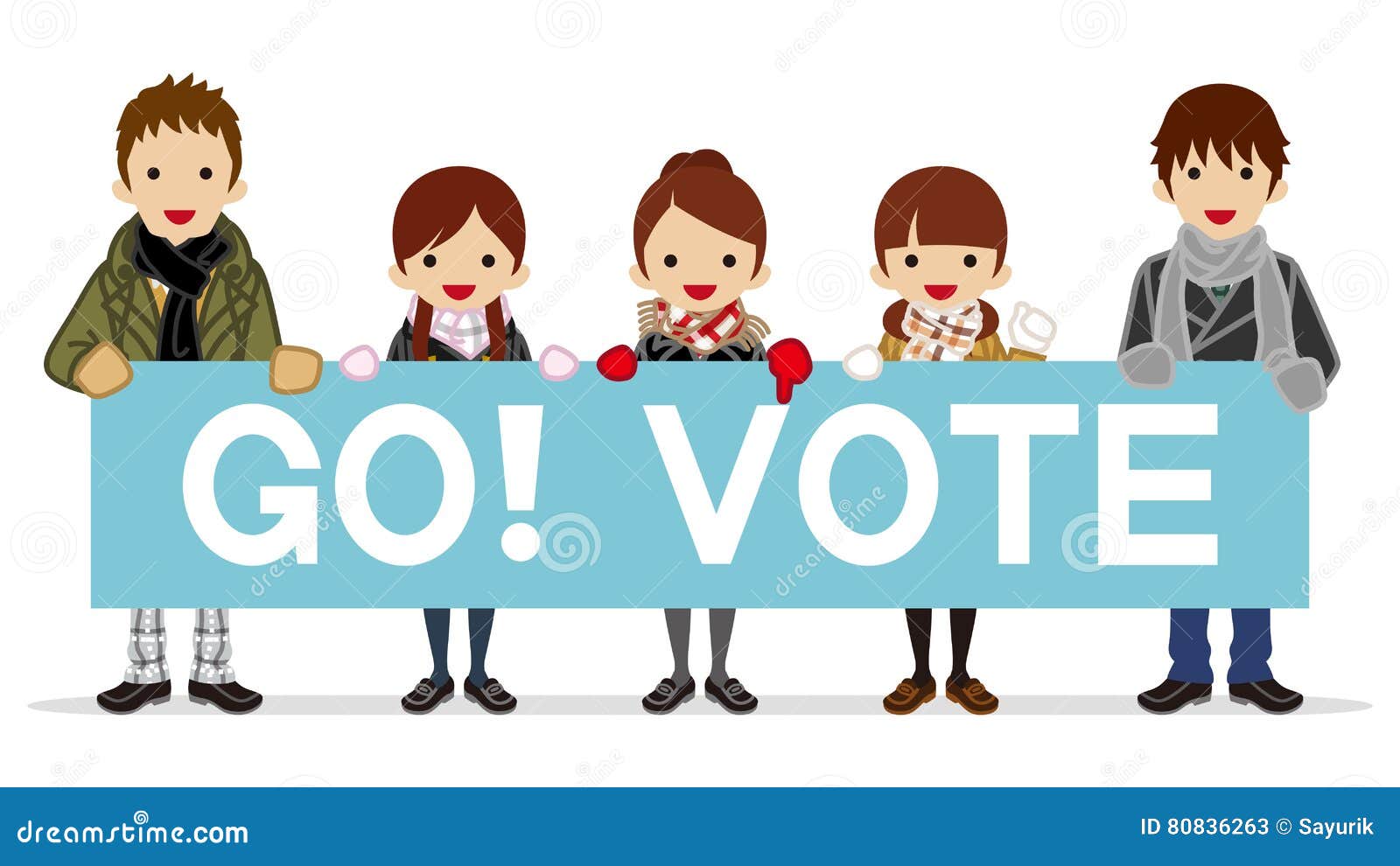 Students Appeal Voting with Placard - Winter Stock Vector ...