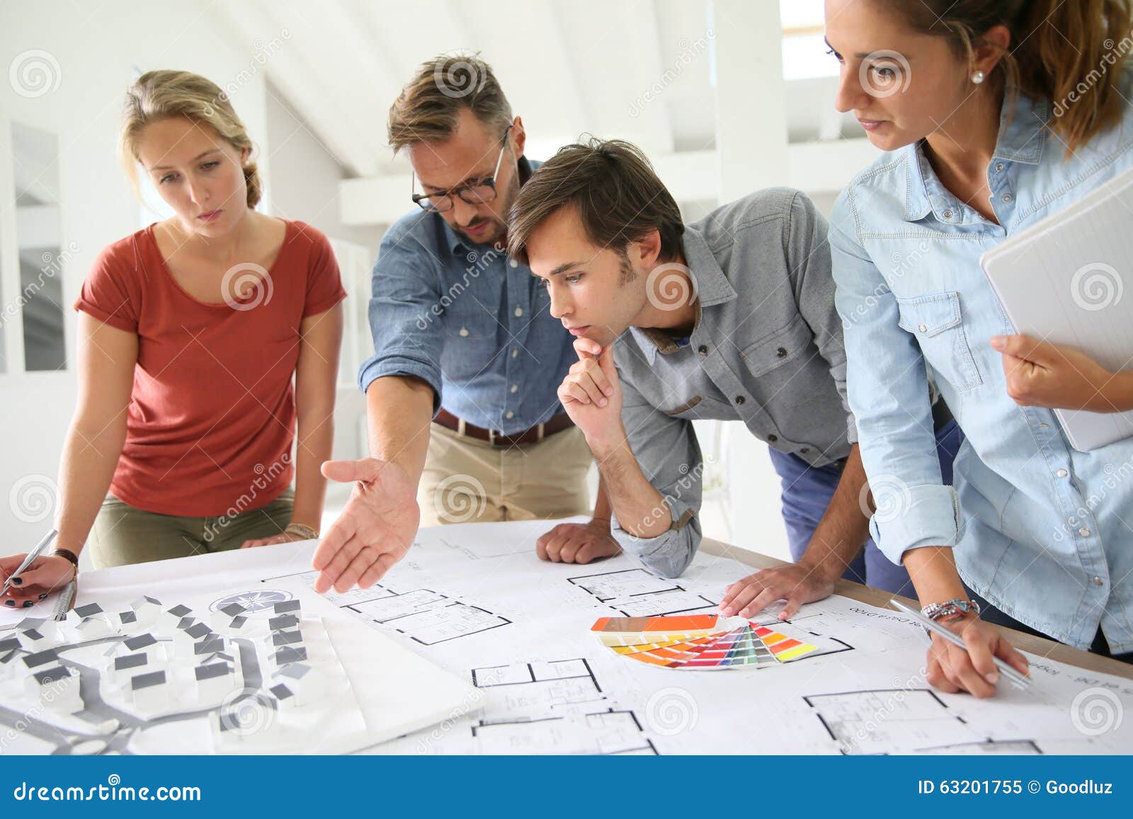 Students of Architecture Working on a Project Stock Image - Image of ...