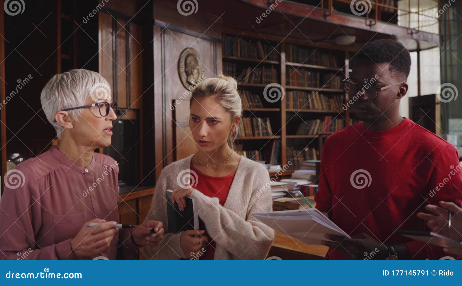 Students Asking Doubts To Professor Stock Video - Video of african ...