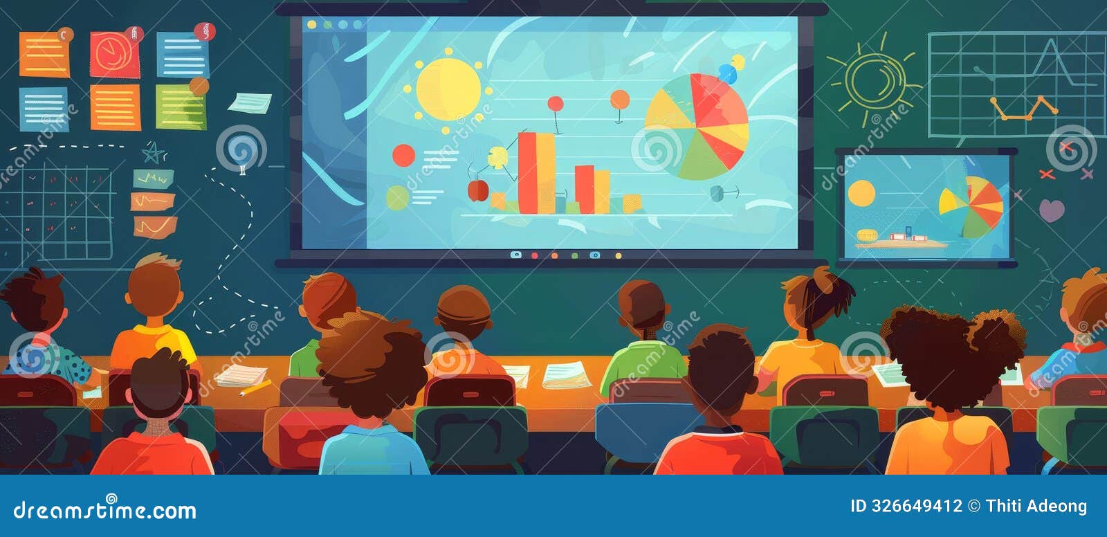 Students Attentively Watching a Presentation on a Smart Board in a ...