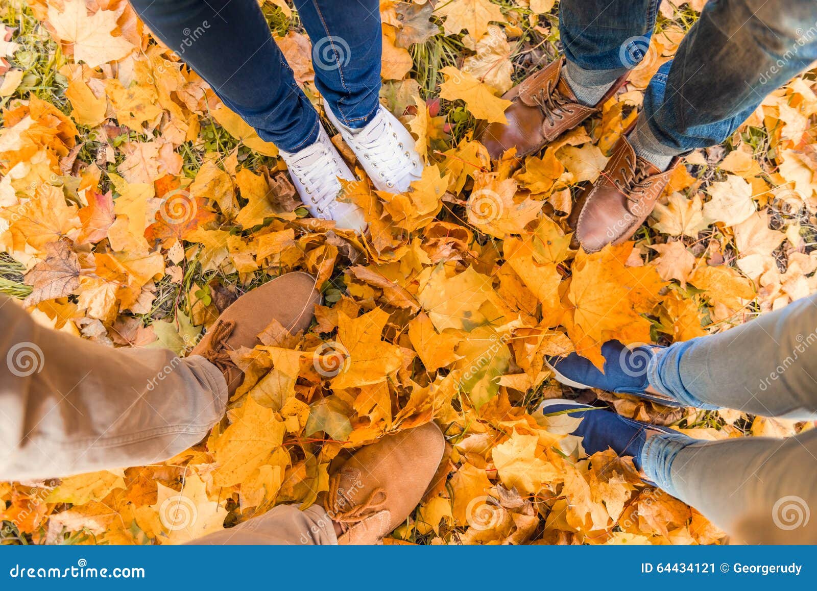 Students in autumn park stock image. Image of outdoor - 64434121