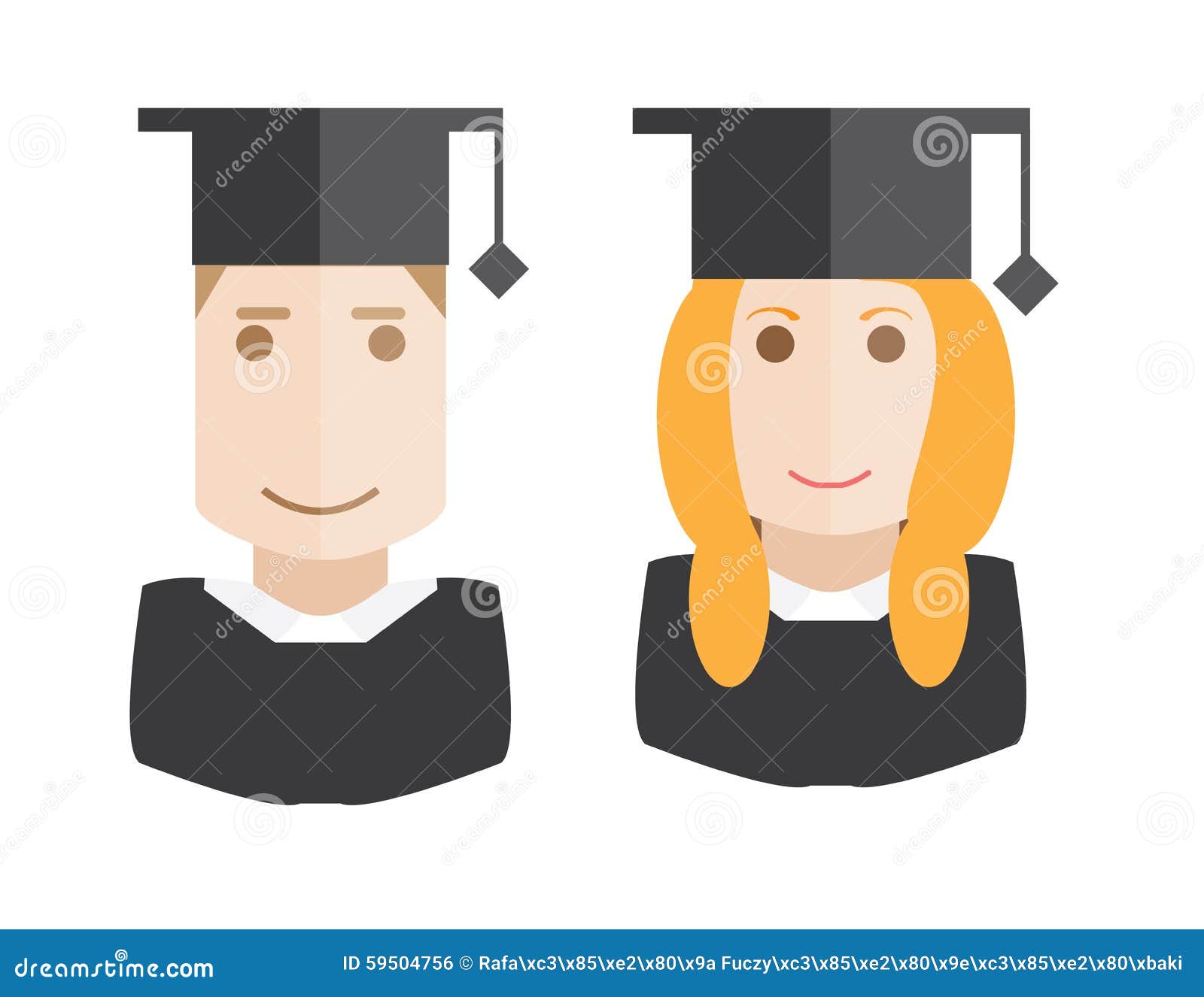 Students avatars set stock vector. Illustration of icons - 59504756