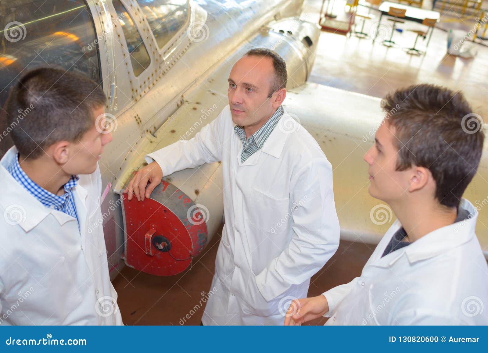 Students in Aviation Hangar Stock Photo - Image of technician ...