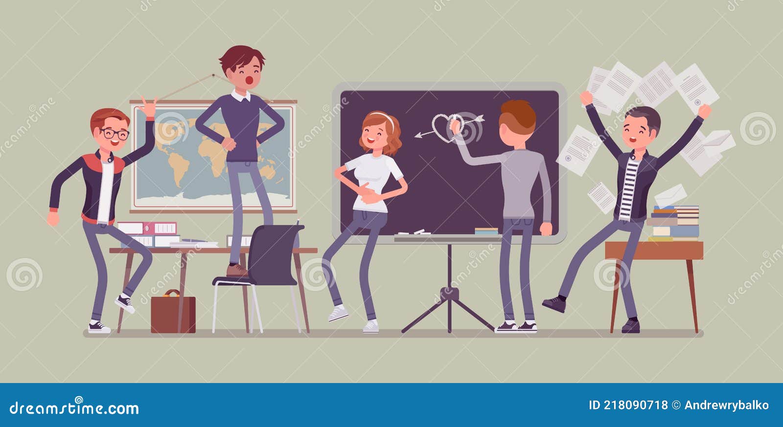 Students Making Mess Class Stock Illustrations – 3 Students Making Mess ...