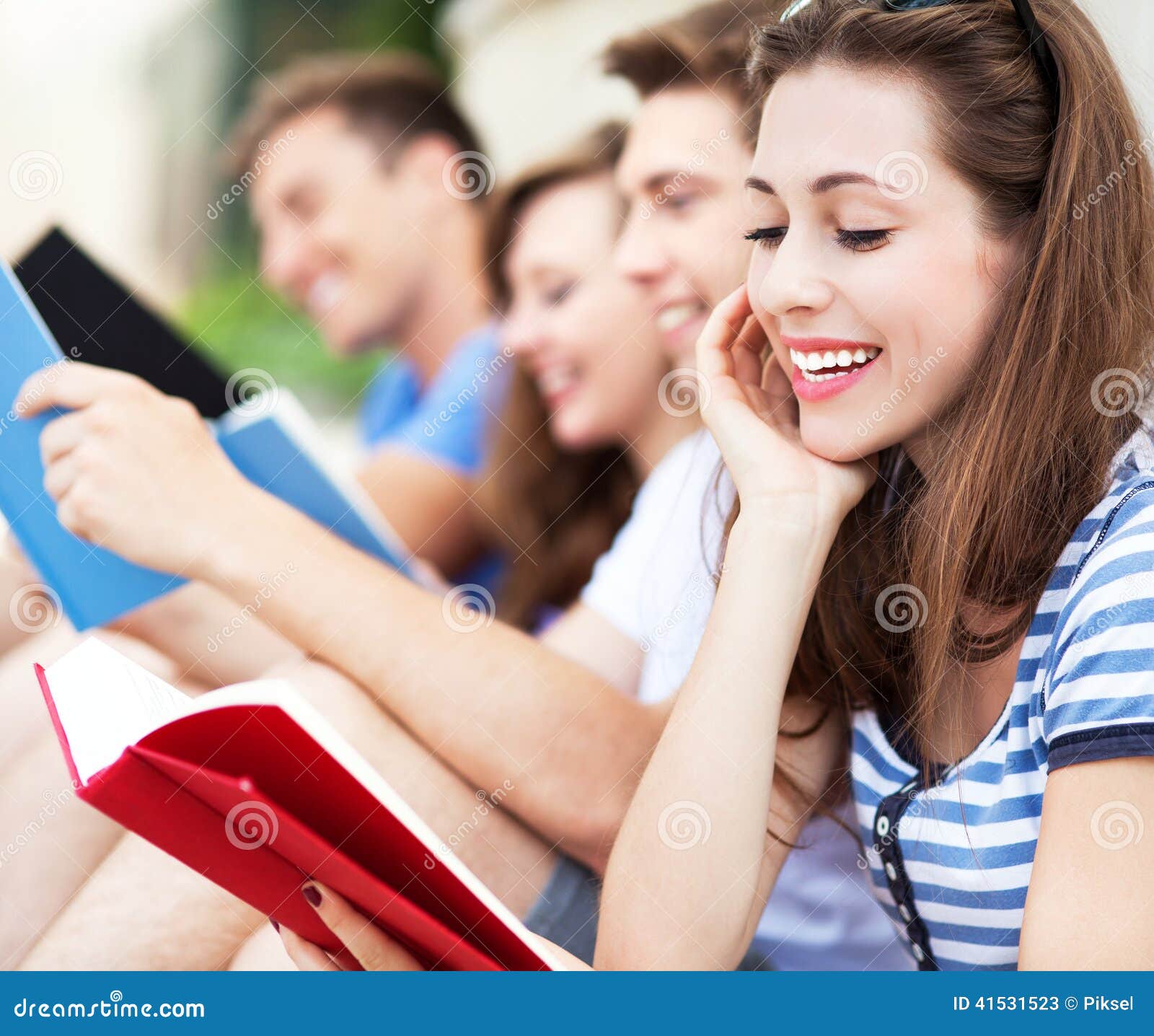 Students with books stock image. Image of bonding, books - 41531523