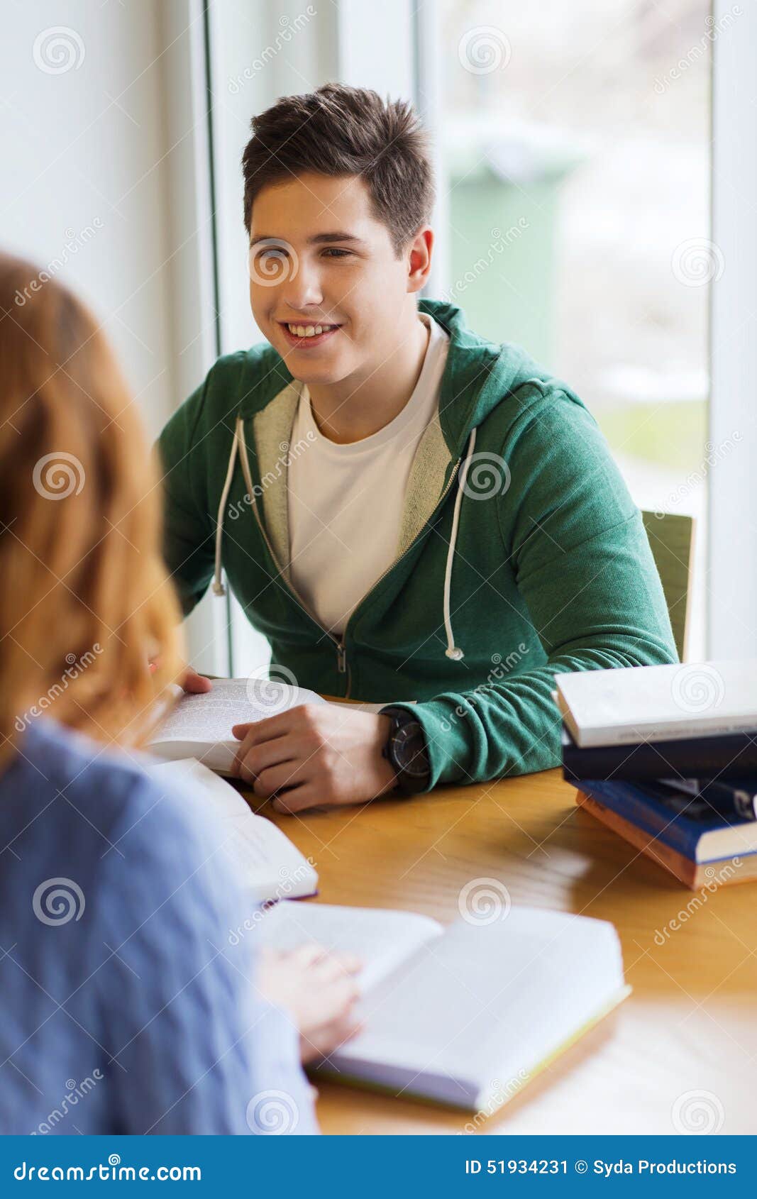 Students with Books Preparing To Exam in Library Stock Image - Image of ...