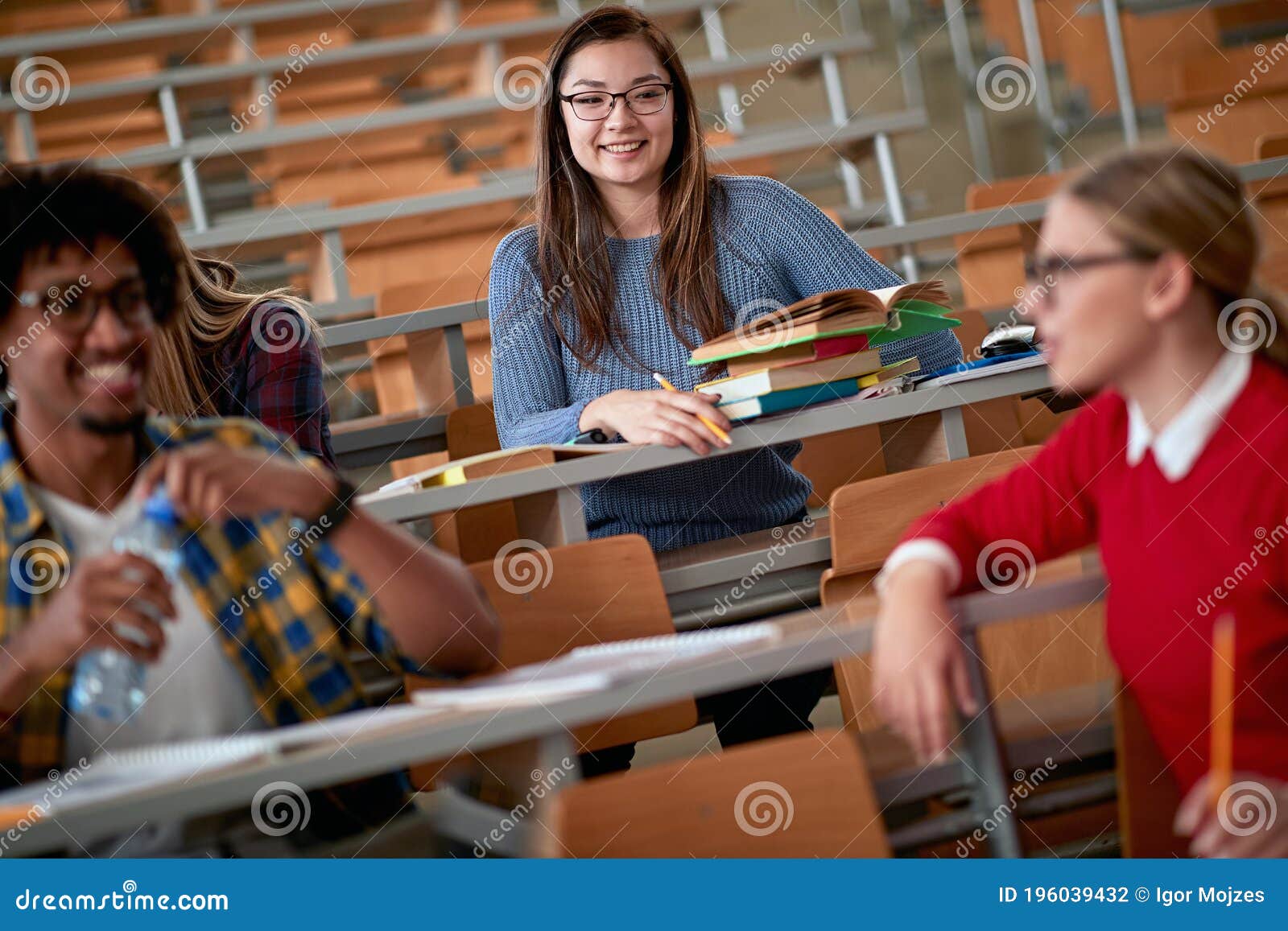 Students at a Break in Amphitheatre Stock Photo - Image of institution ...