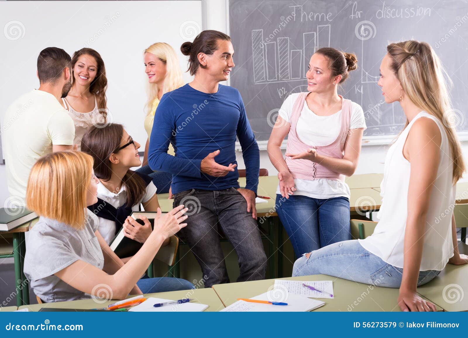 Students during a Break between Studies Stock Image - Image of relaxed ...