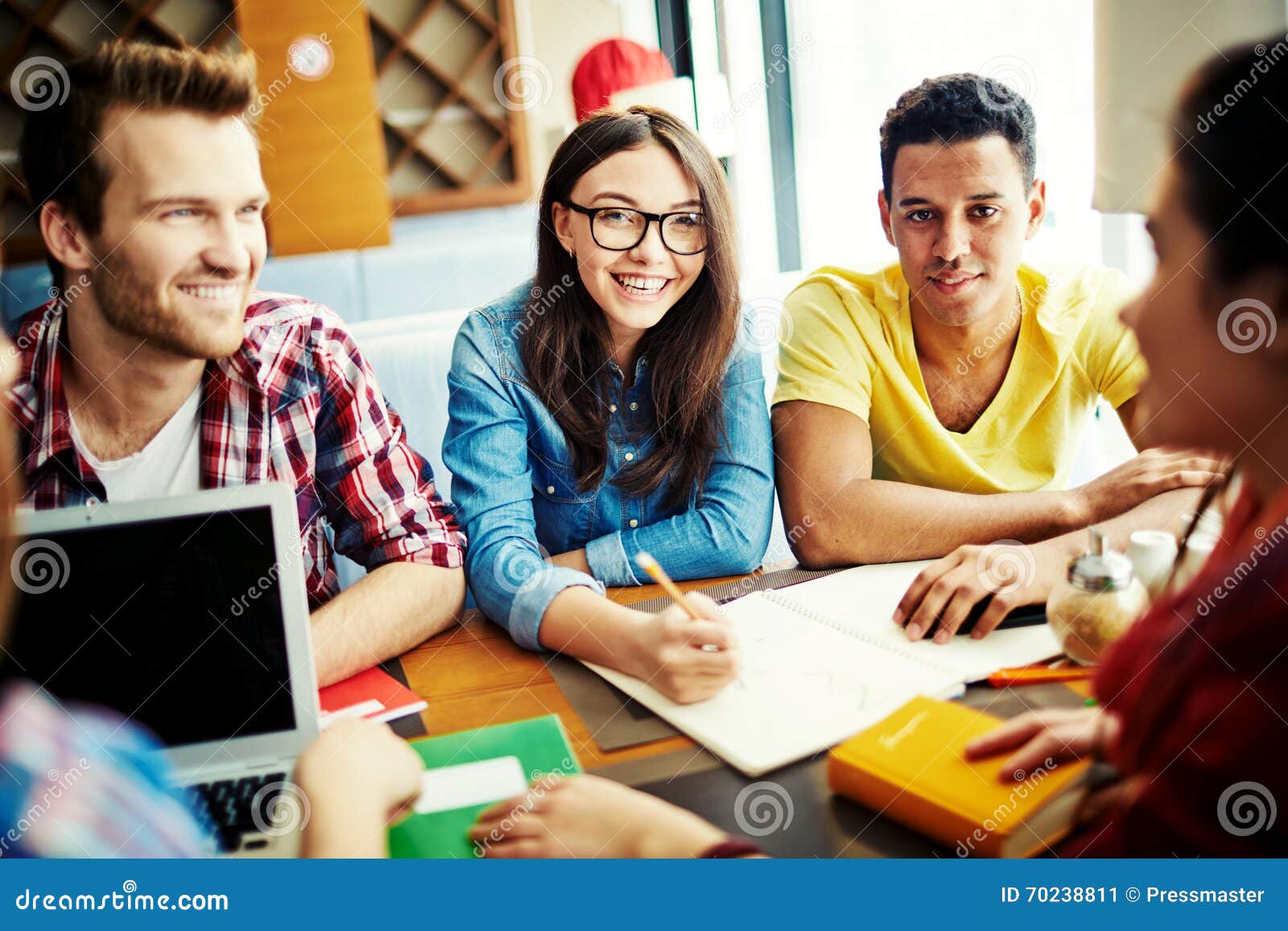 Students in cafe stock image. Image of cafe, education - 70238811