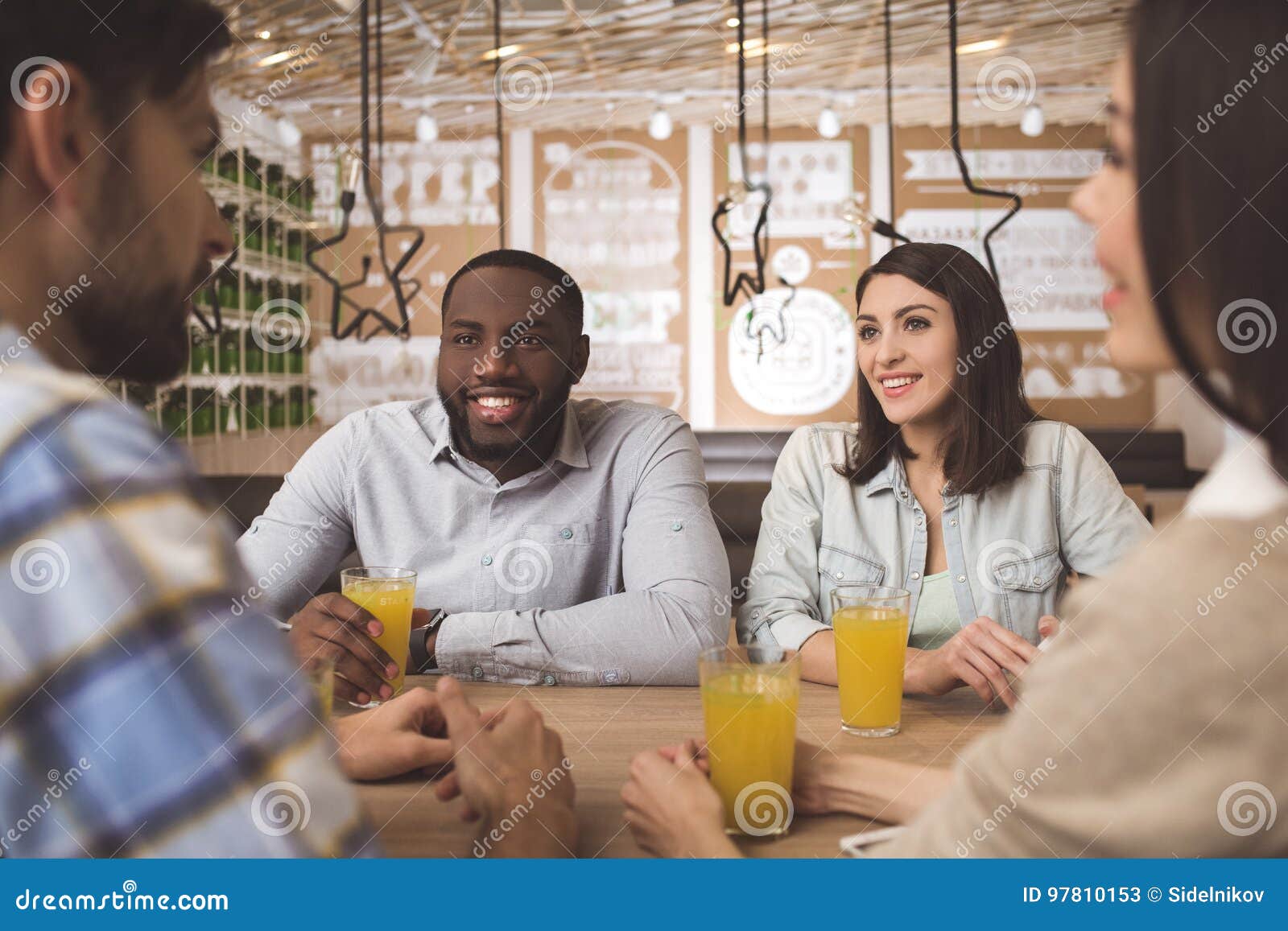 Students in the Cafe Study Together Education Concept Stock Image ...