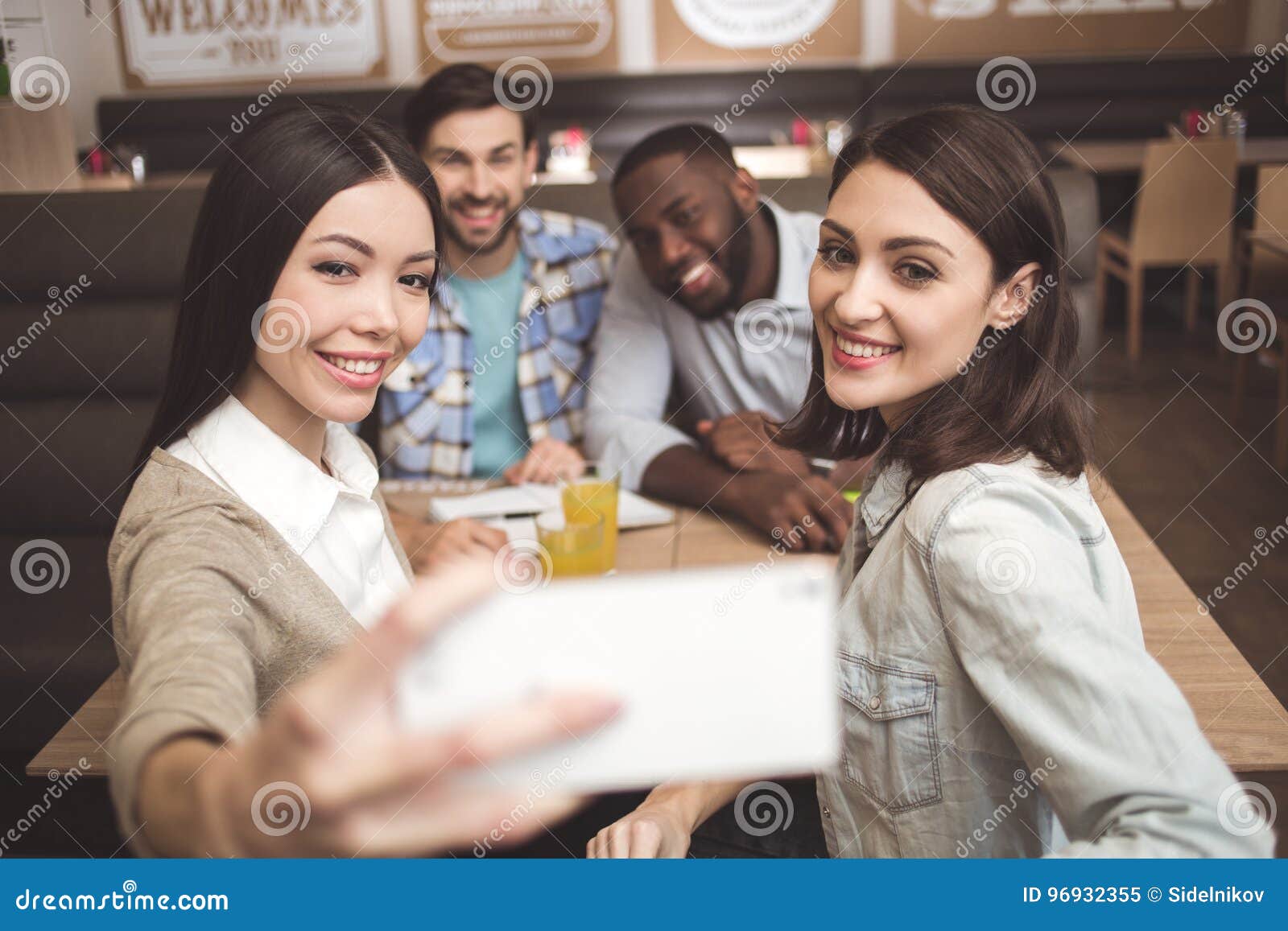 Students in the Cafe Study Together Education Concept Stock Image ...