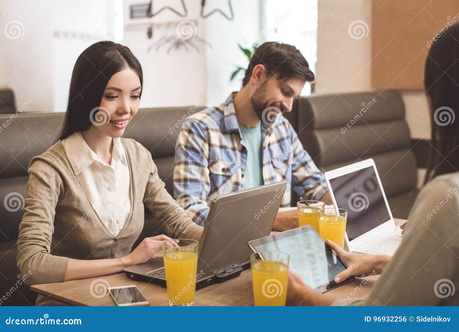 Students in the Cafe Study Together Education Concept Stock Photo ...