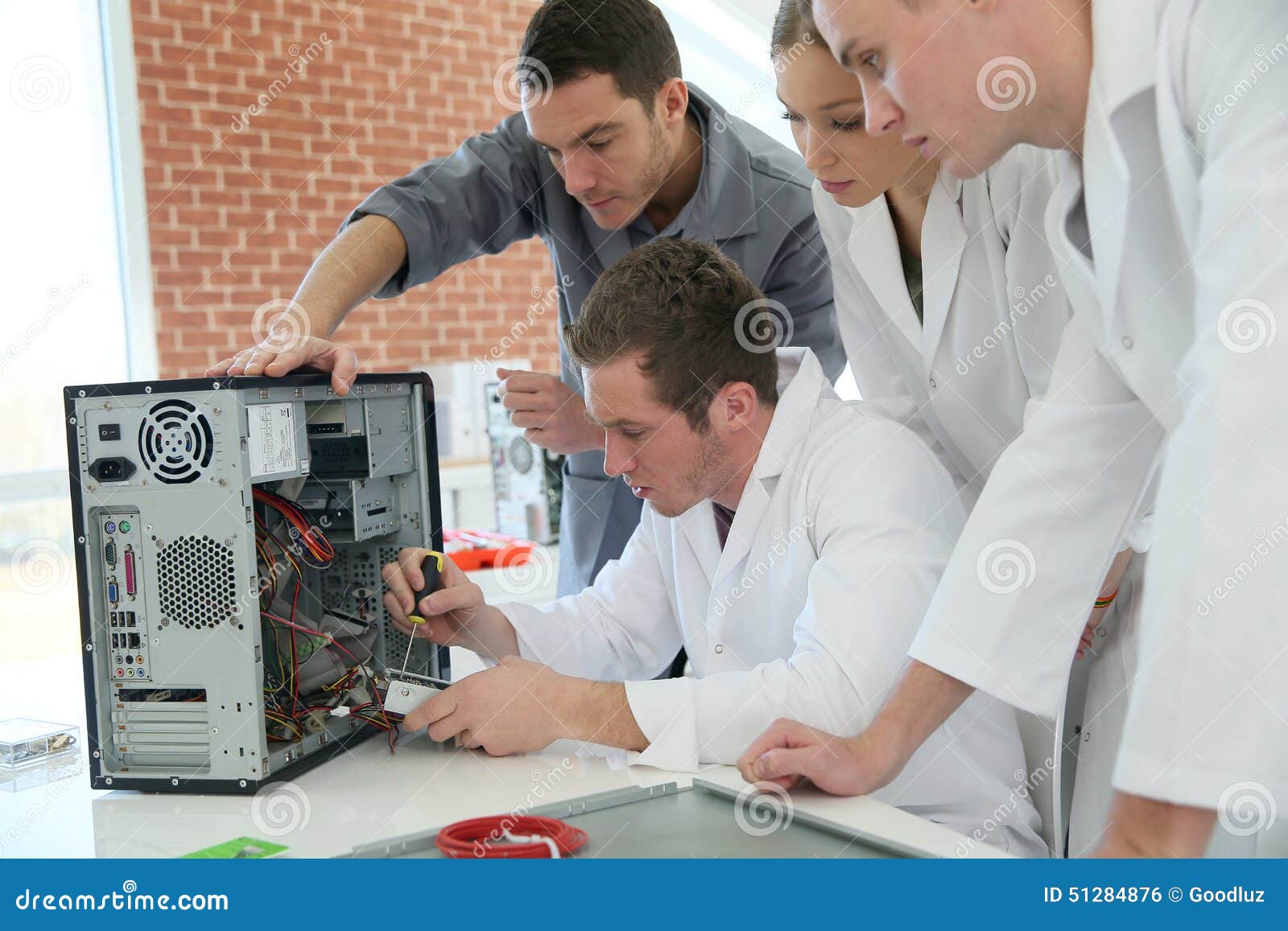 Students in Calss Fixing Computer Stock Photo - Image of broken, adult ...