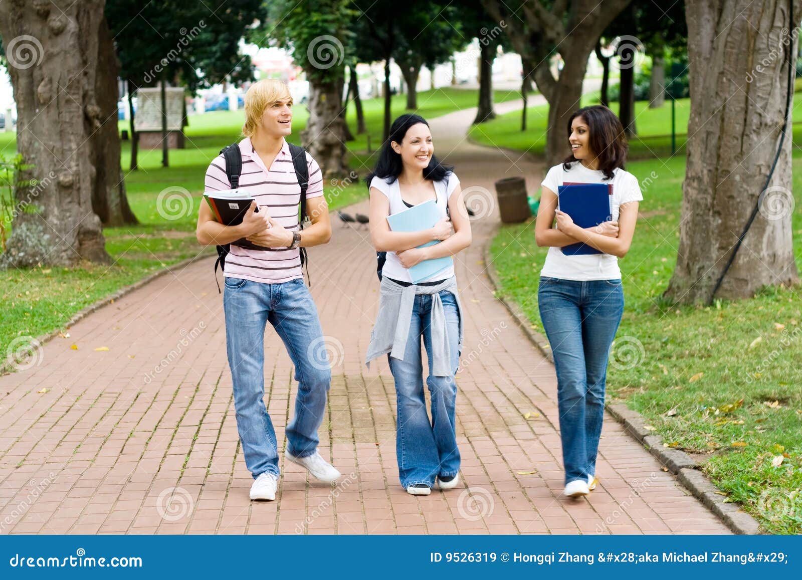 Students in campus stock image. Image of female, garden - 9526319