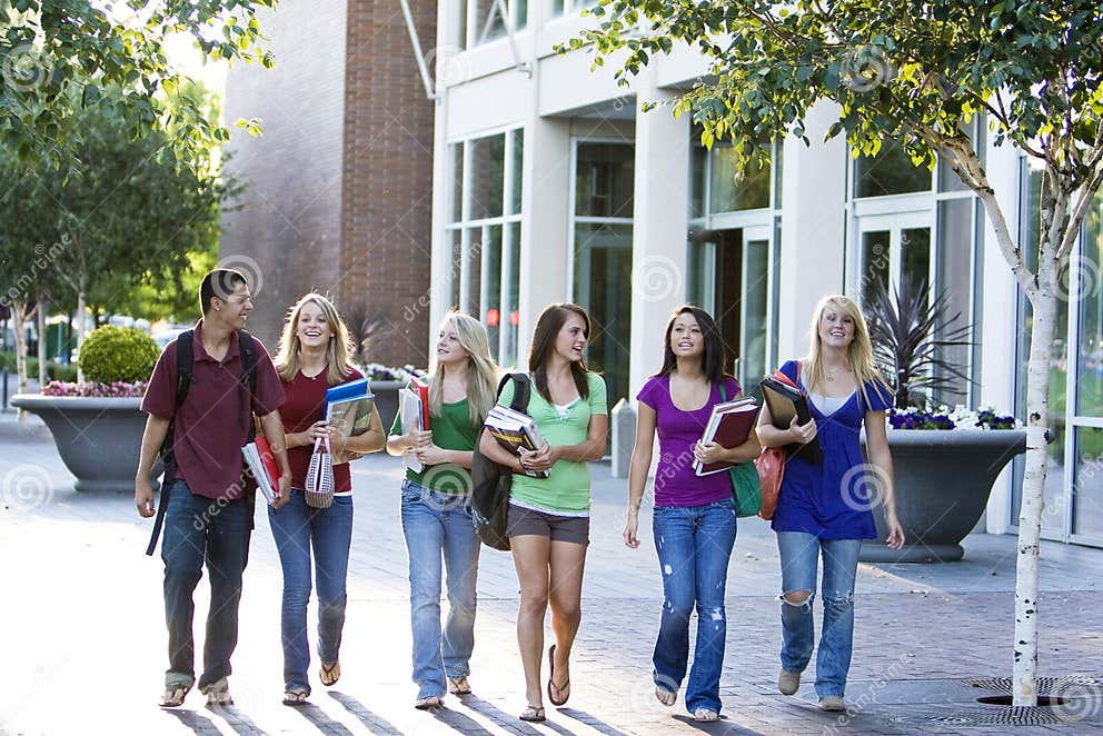 Students Carrying Books stock photo. Image of happiness - 7558472