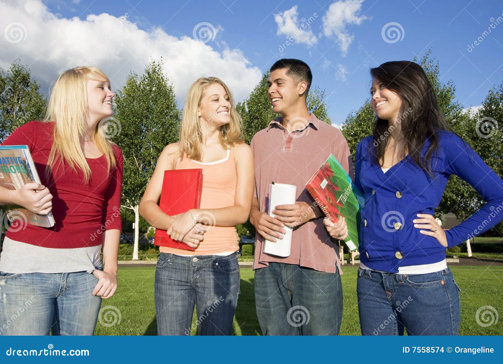 Students Carrying Books stock photo. Image of adorable - 7558574