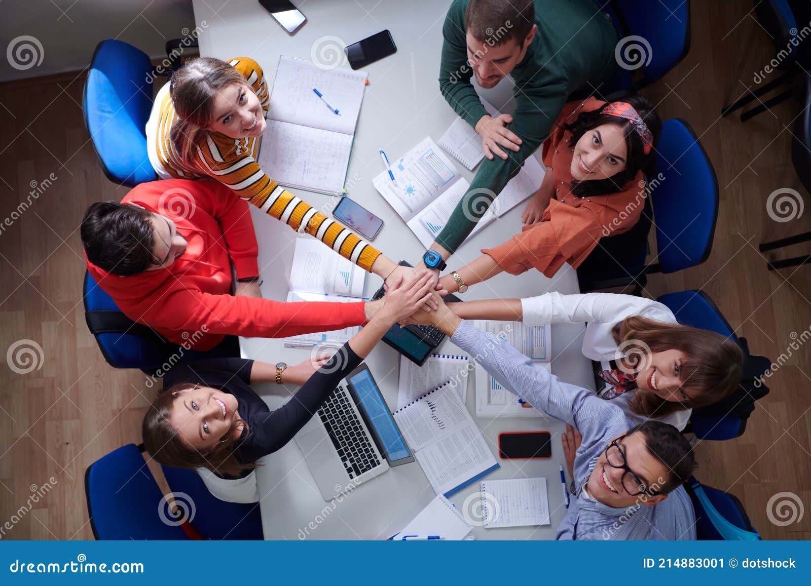 Students Celebrating Successfully Finished Project Stock Image - Image ...