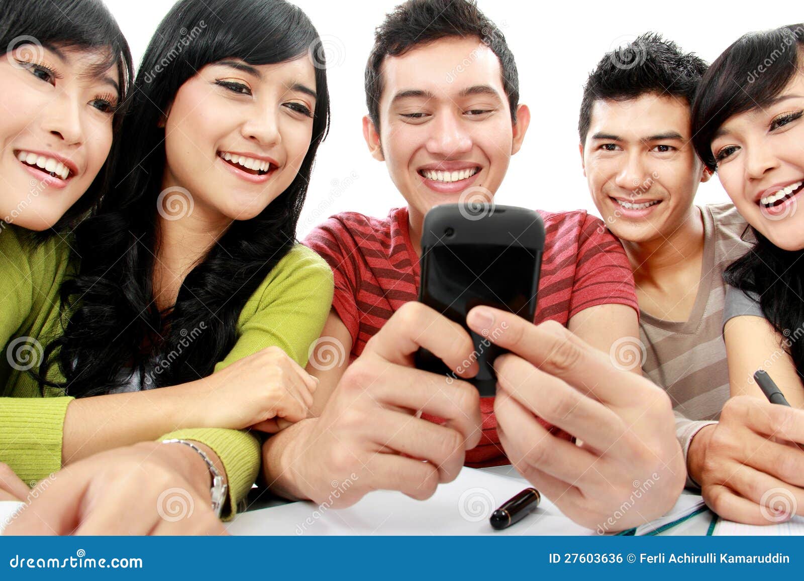 Students with cellphone stock photo. Image of learning - 27603636