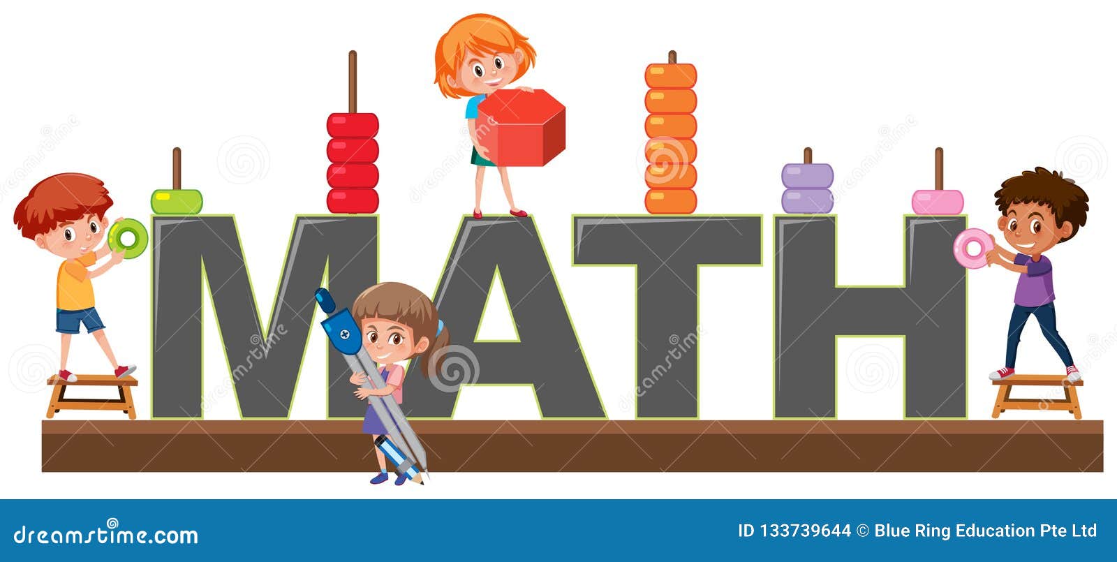 Students Character on Math Logo Stock Vector - Illustration of alphabet ...