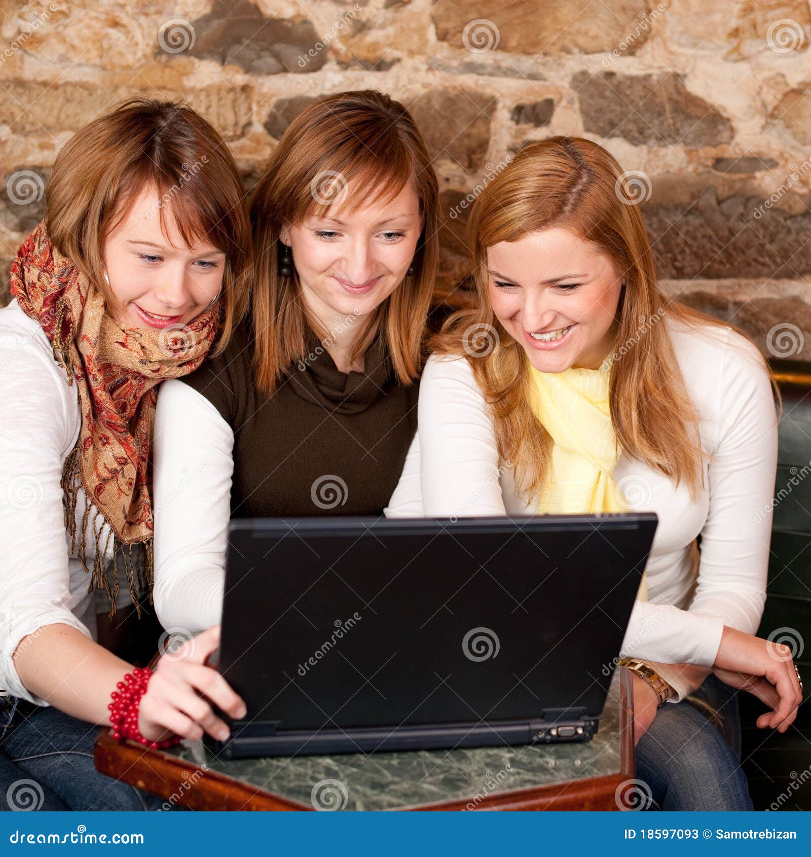 Students Checking E-mail in a Caffee Bar Stock Image - Image of ...