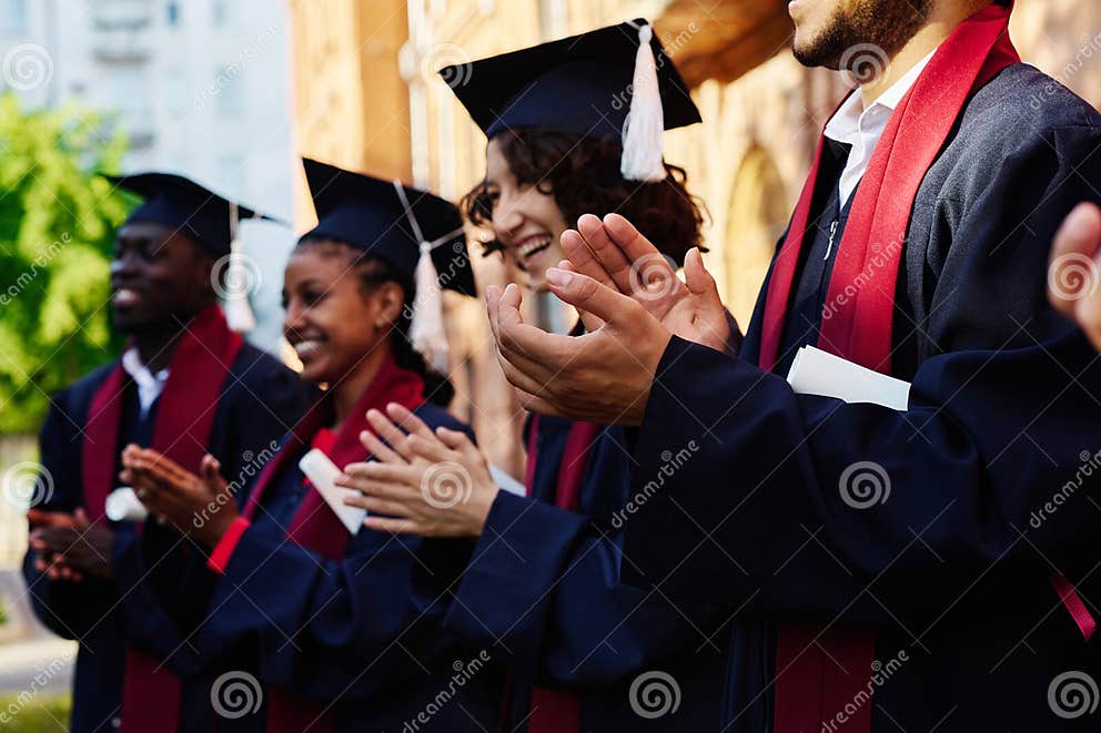 Students Clapping Hands after Speech Stock Image - Image of woman ...