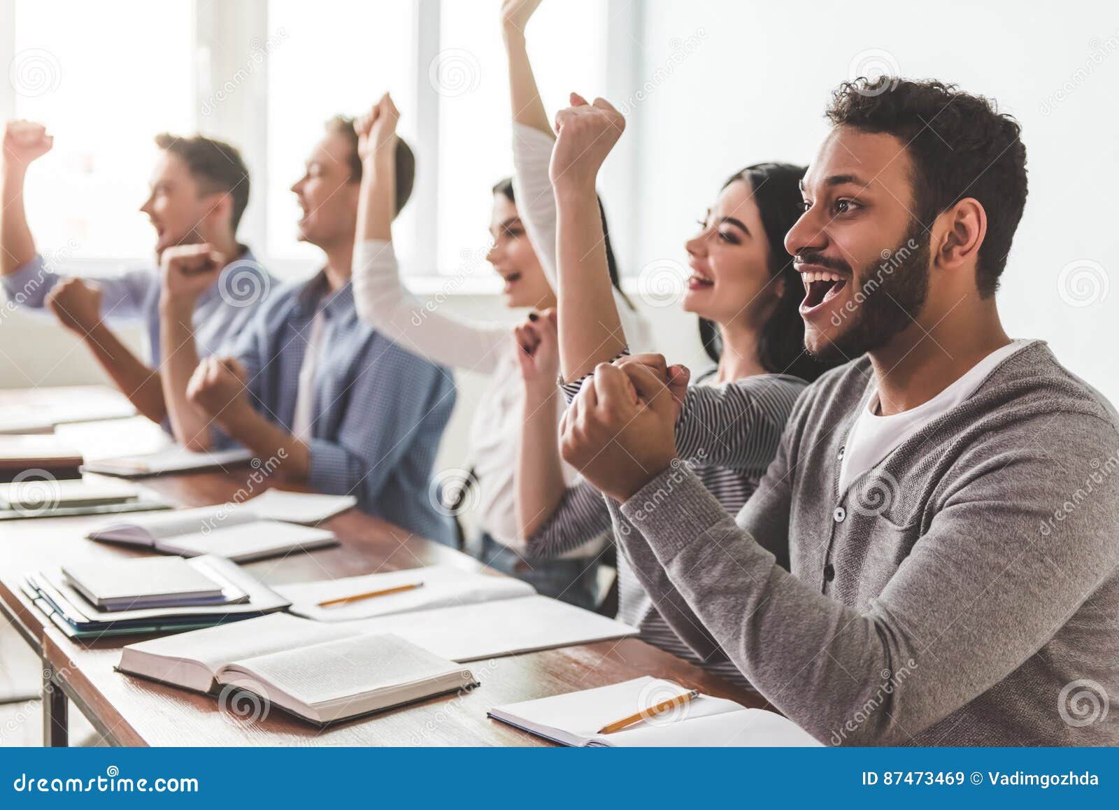Students during the class stock image. Image of happy - 87473469