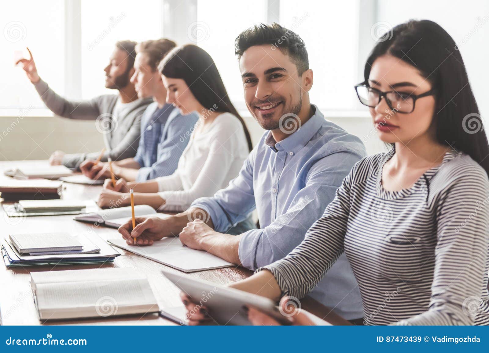 Students during the class stock image. Image of girl - 87473439