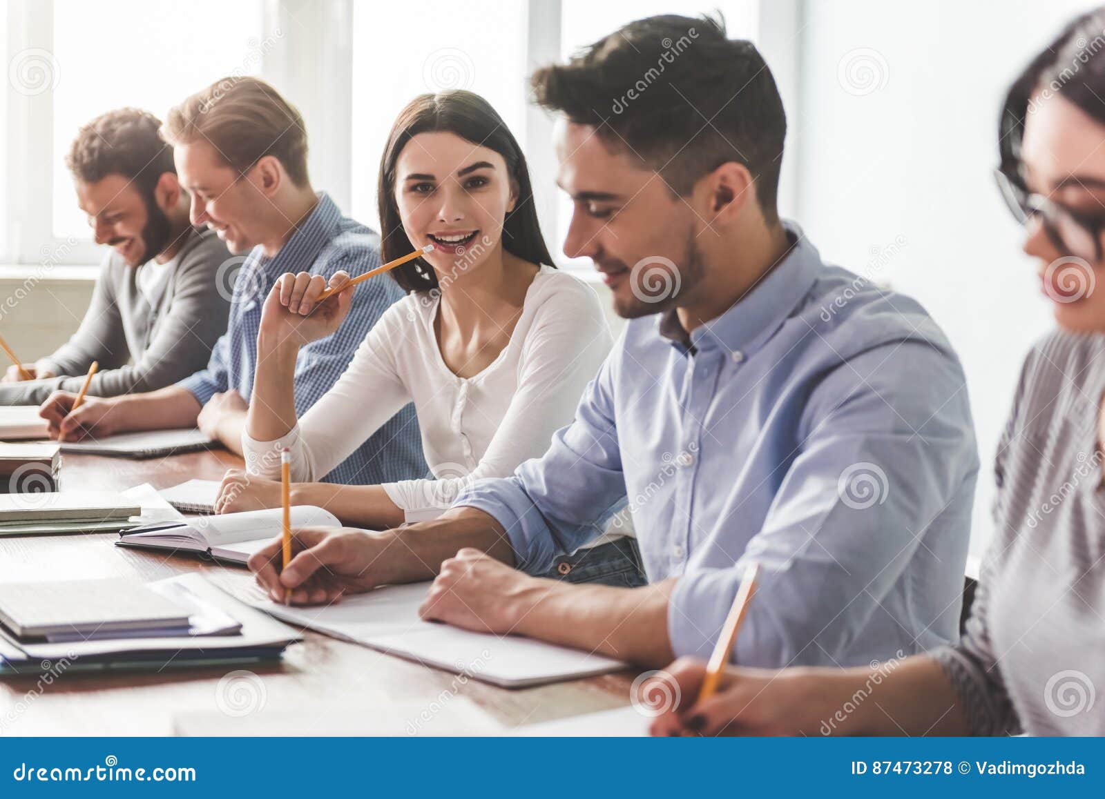 Students during the class stock photo. Image of girl - 87473278