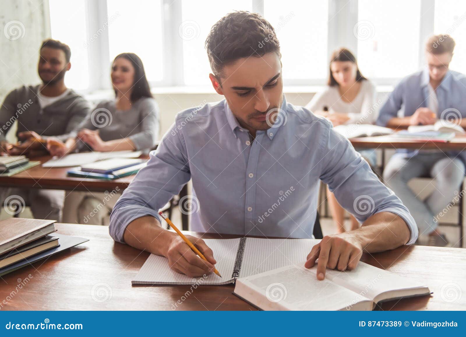 Students during the class stock image. Image of caucasian - 87473389