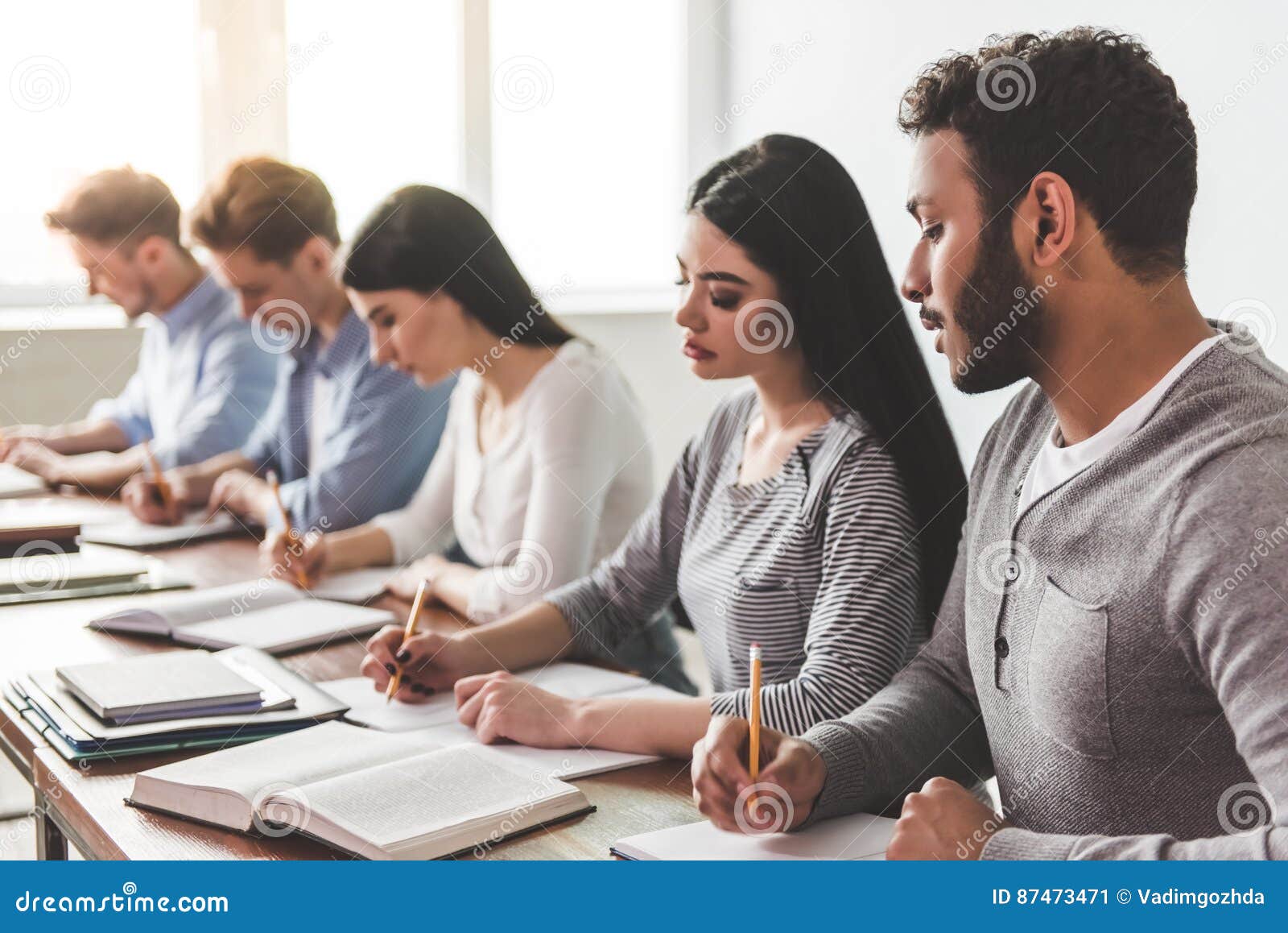 Students during the class stock image. Image of female - 87473471