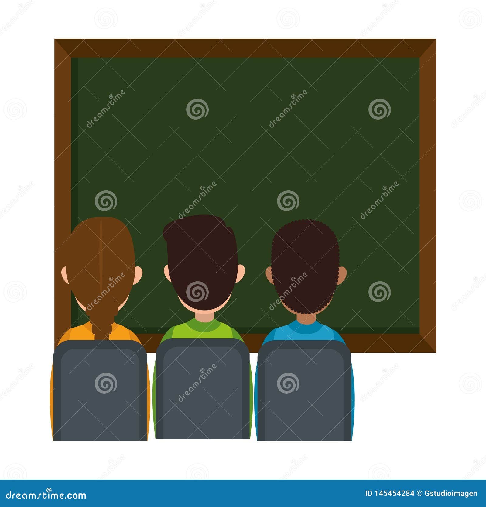 Students Class with Chalkboard Stock Illustration - Illustration of ...
