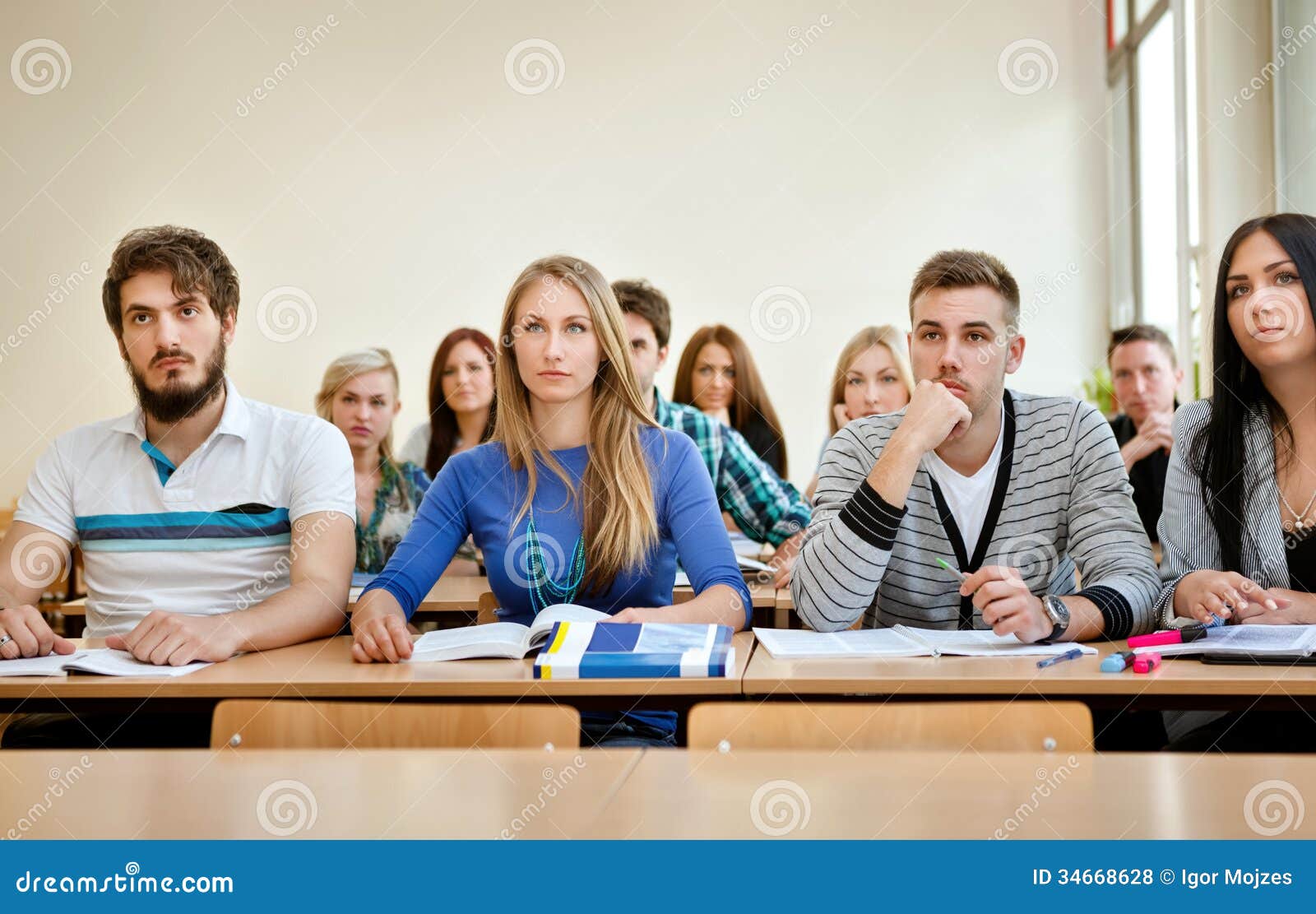 Students in class stock photo. Image of high, cooperation - 34668628