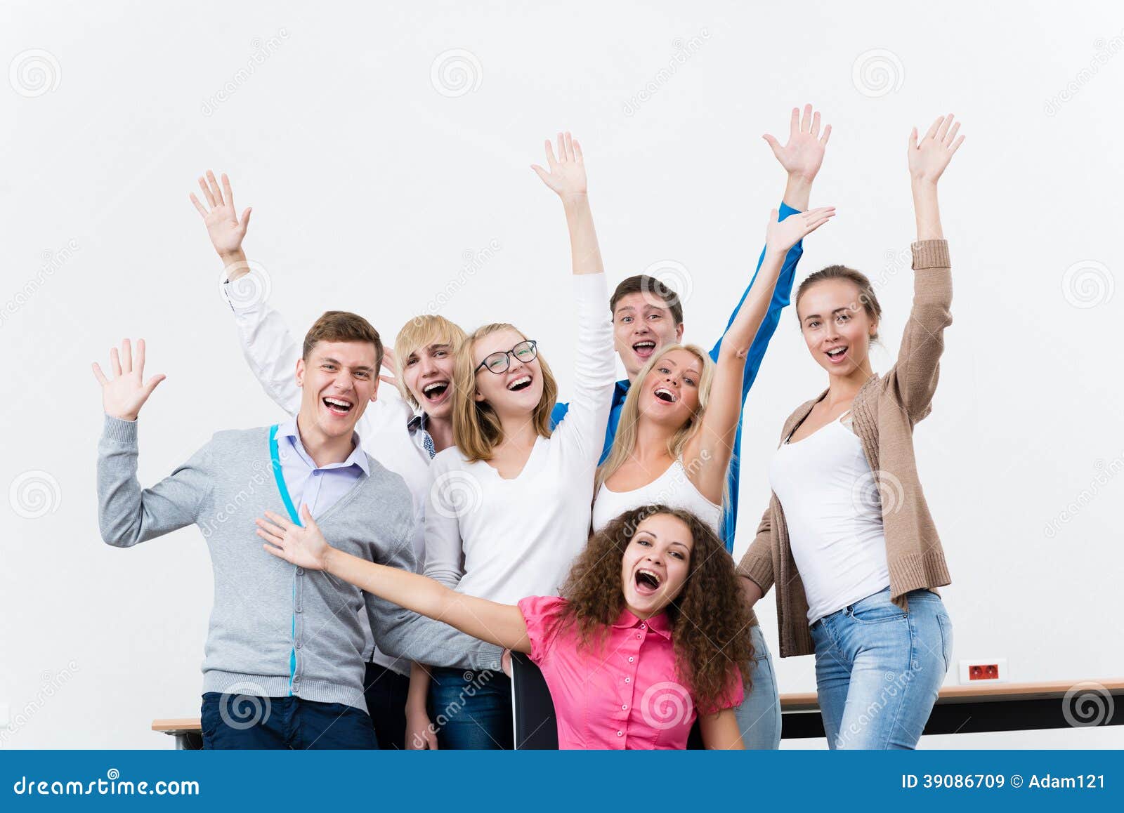 Students in the Class Raised Their Hands Stock Image - Image of girl ...