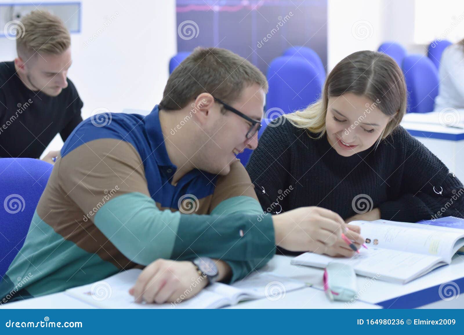 Students during the Class. Resolving Problems Together Stock Photo ...