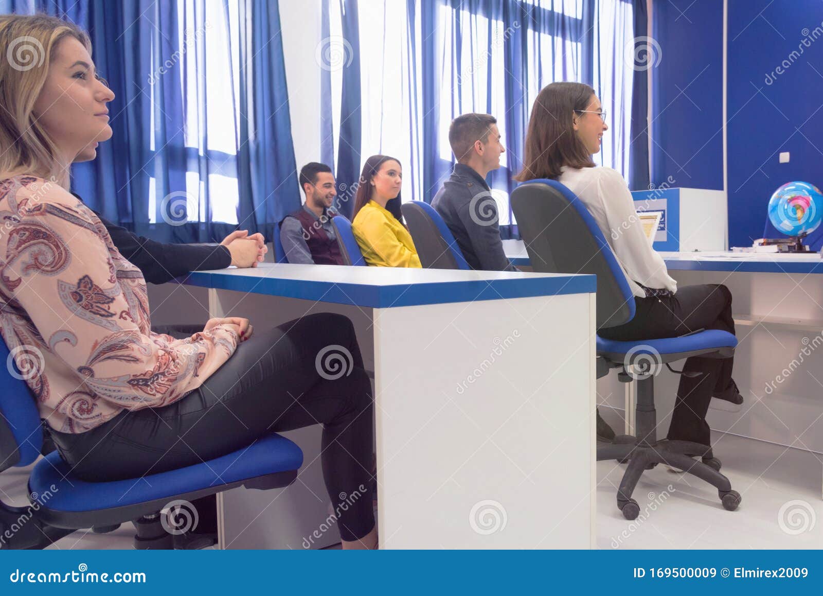 Students during the Class. Resolving Problems Together Stock Image ...