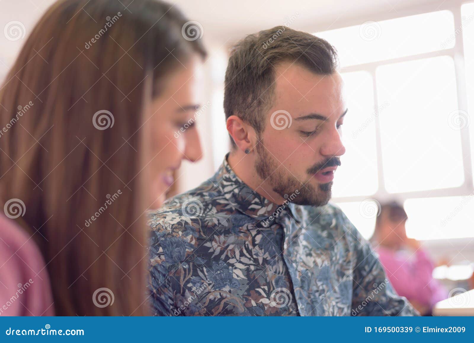Students during the Class. Resolving Problems Together Stock Image ...