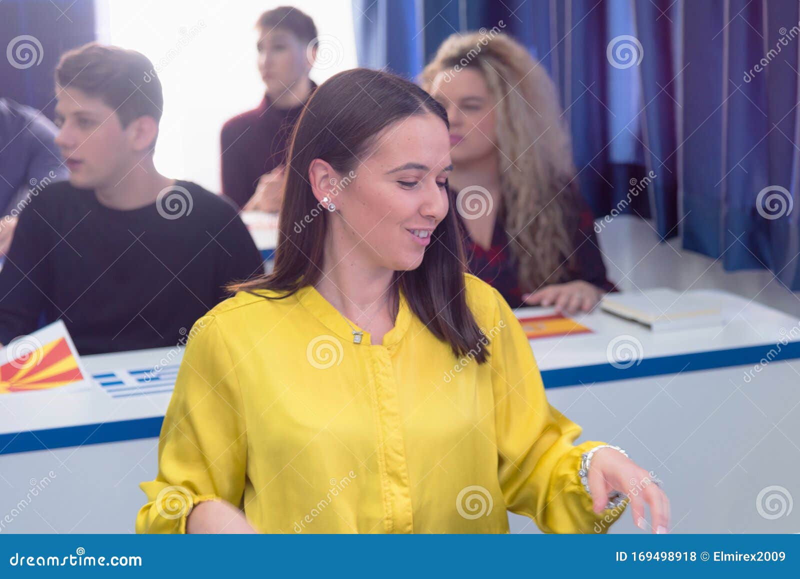 Students during the Class. Resolving Problems Together Stock Photo ...