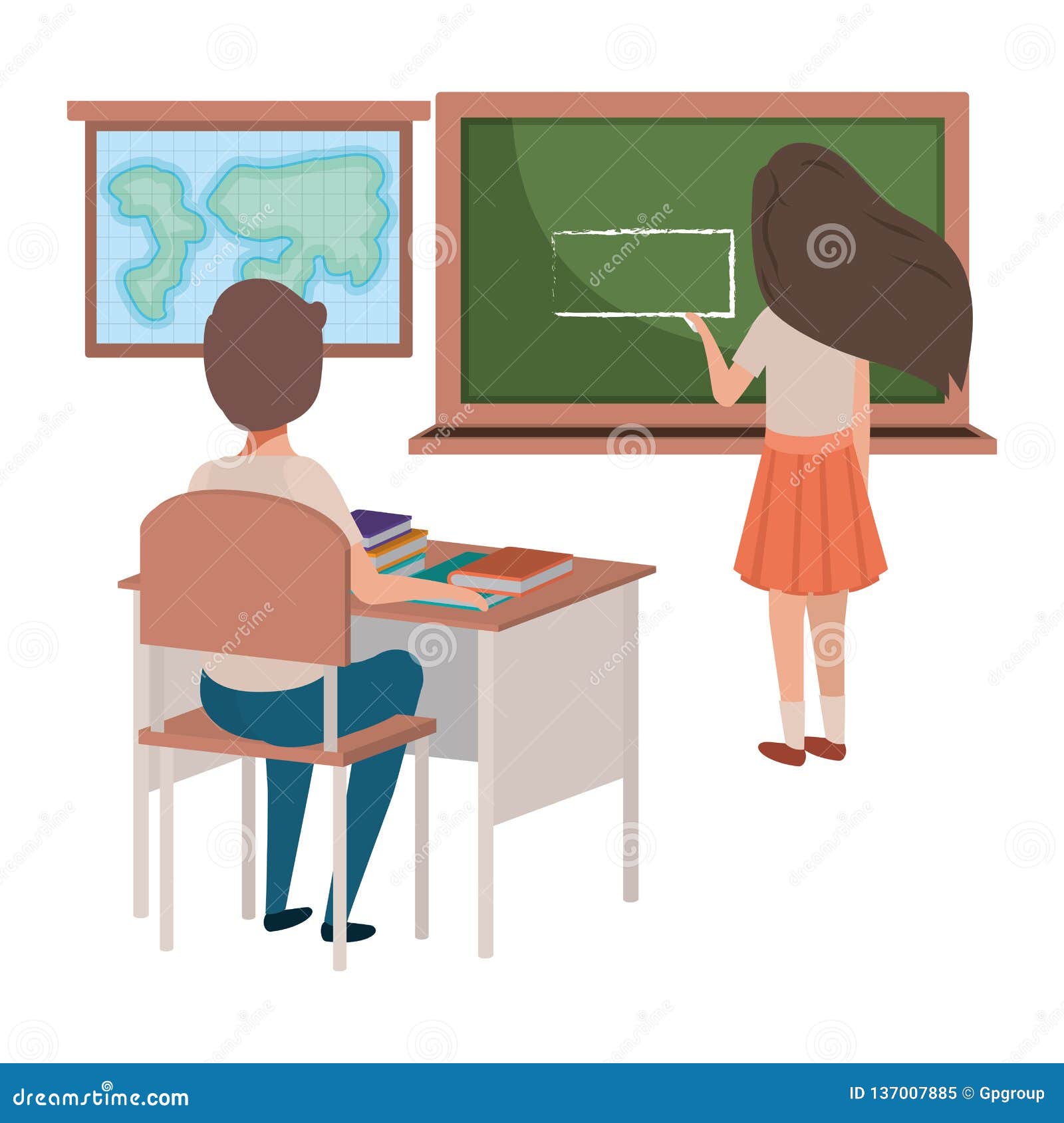 Students in the Classroom Avatar Character Stock Vector - Illustration ...