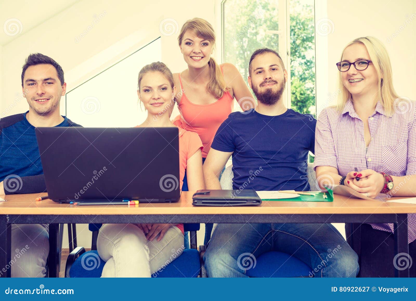 Students in Classroom during the Break Stock Image - Image of laughing ...