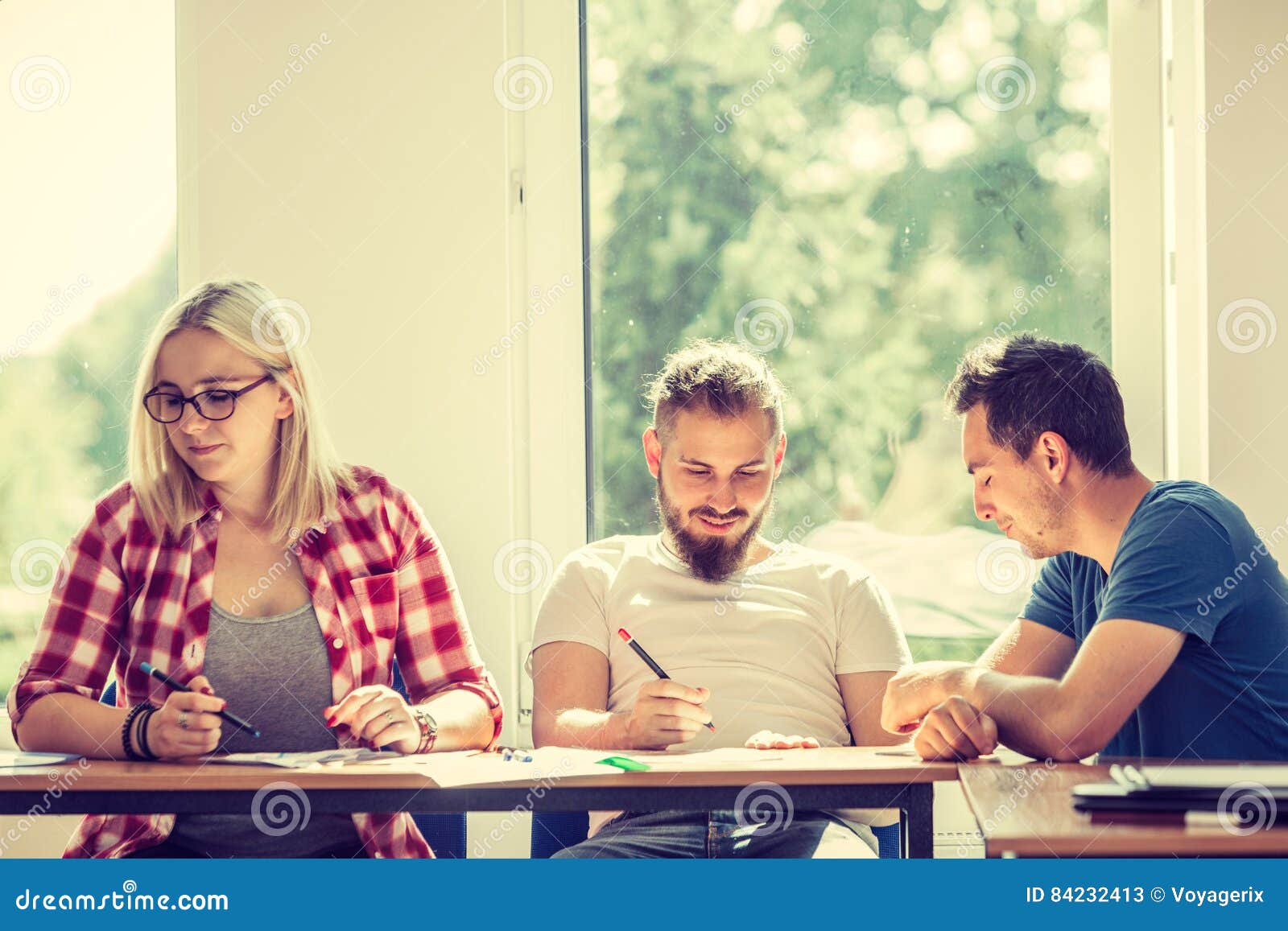 Students in Classroom during the Break Stock Image - Image of training ...