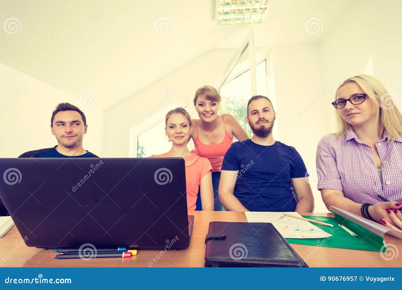 Students in Classroom during the Break Stock Image - Image of campus ...