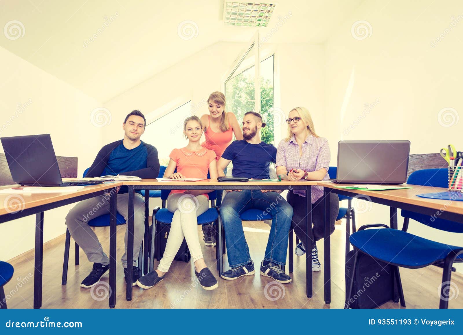 Students in Classroom during the Break Stock Image - Image of classroom ...