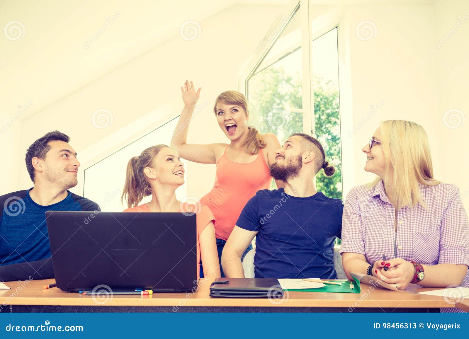 Students in Classroom during the Break Stock Image - Image of ...