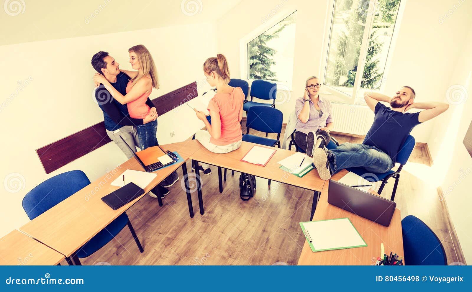 Students in Classroom during the Break Stock Photo - Image of relax ...