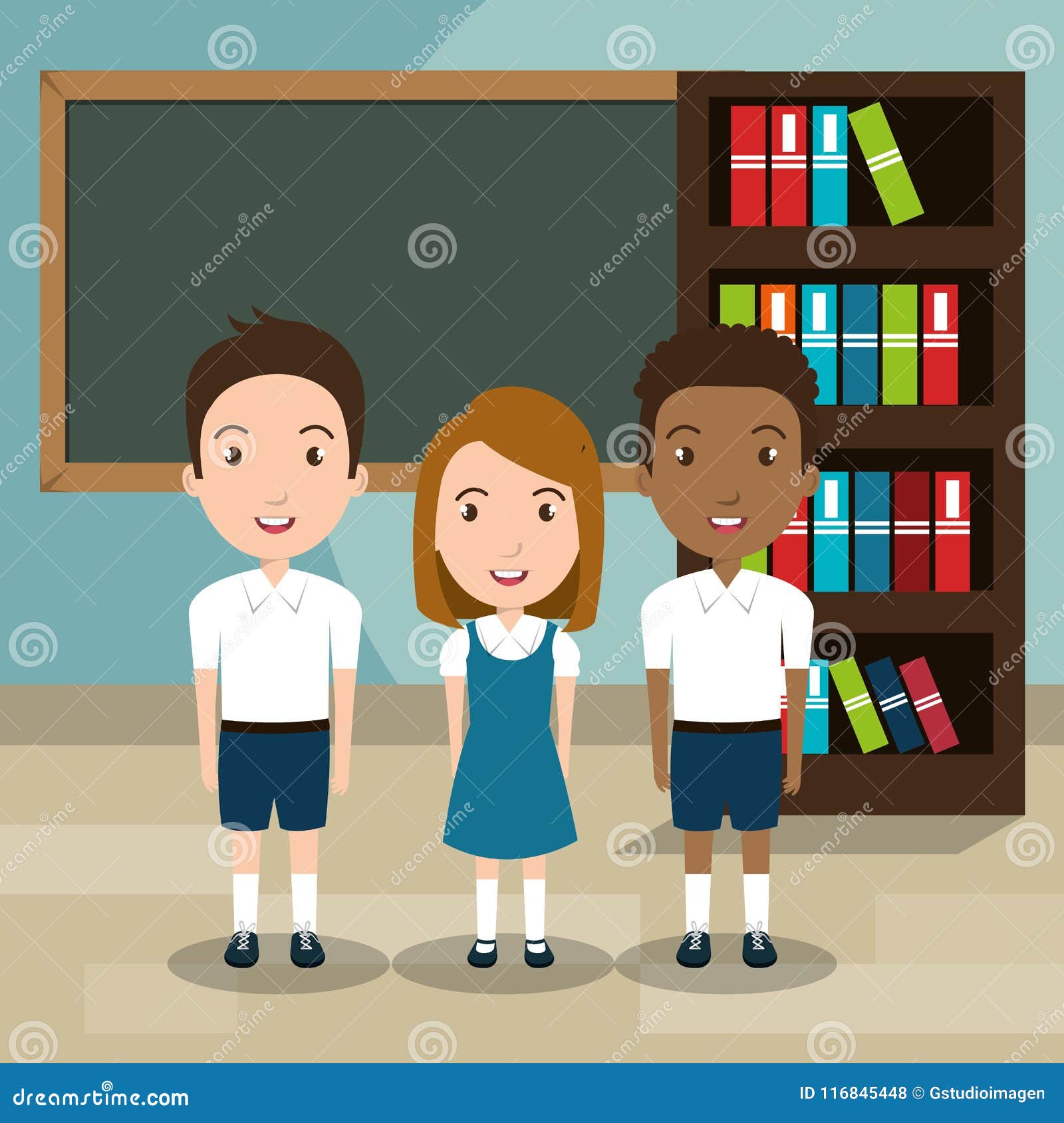Students in the Classroom Characters Stock Vector - Illustration of ...
