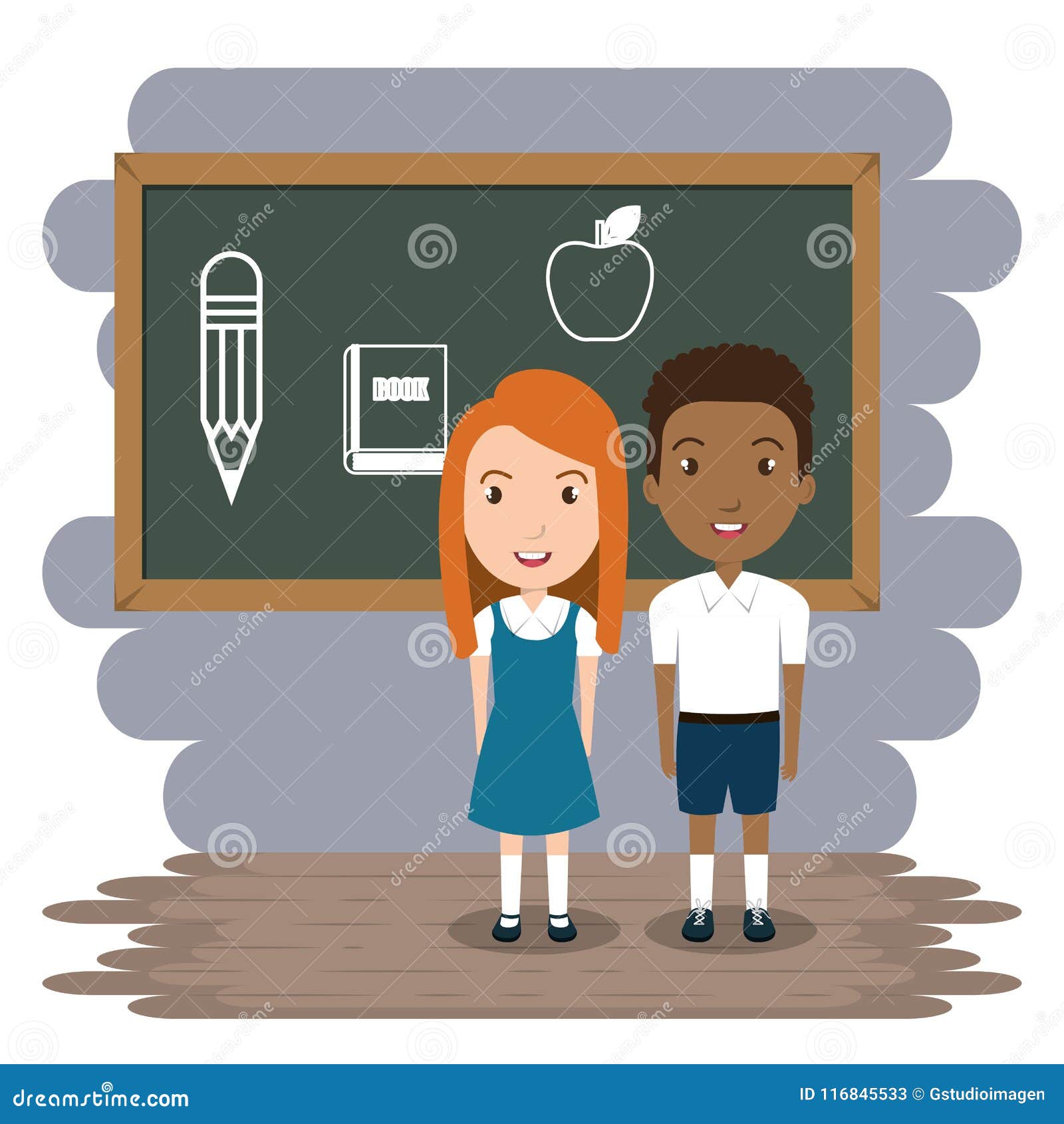 Students in the Classroom Characters Stock Vector - Illustration of ...