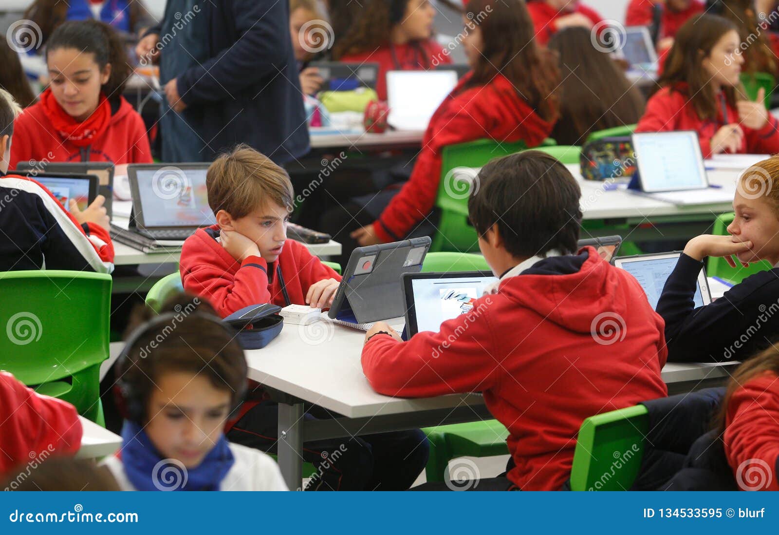 Students in Classroom Using Technology Editorial Image - Image of ...
